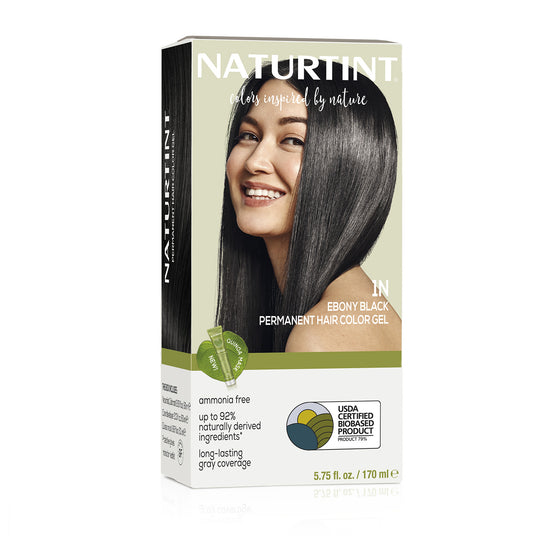 Naturtint Permanent Hair Color 1N Ebony Black (Packaging may vary ...